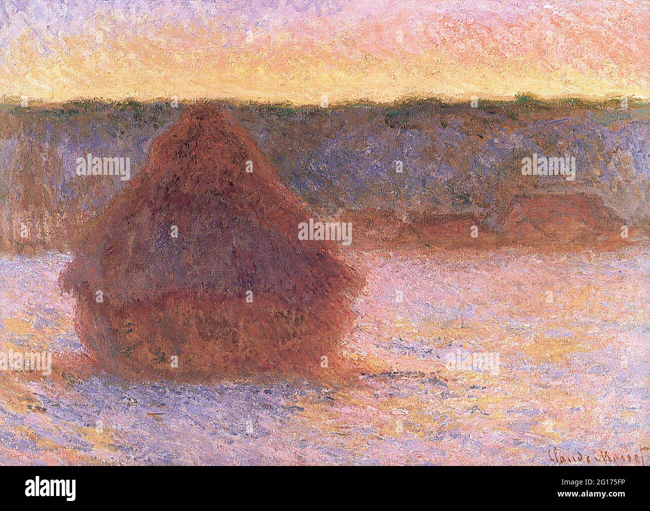 Claude Monet - Haystacks Sunset Frosty Weather 1891 Stock Photo - Alamy