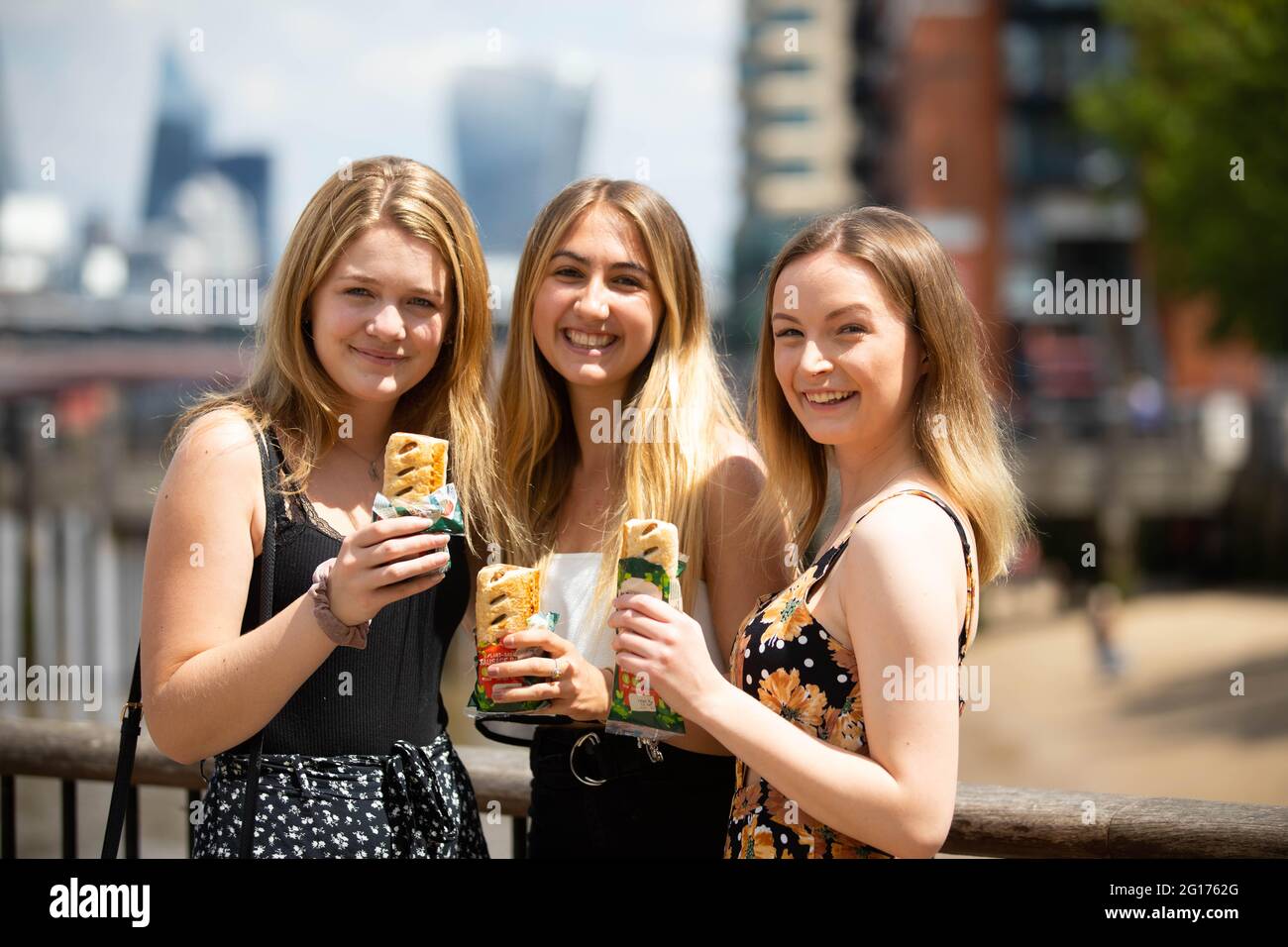 EDITORIAL USE ONLY (left to right) Hope Kedian, Holly Gooding, and ...