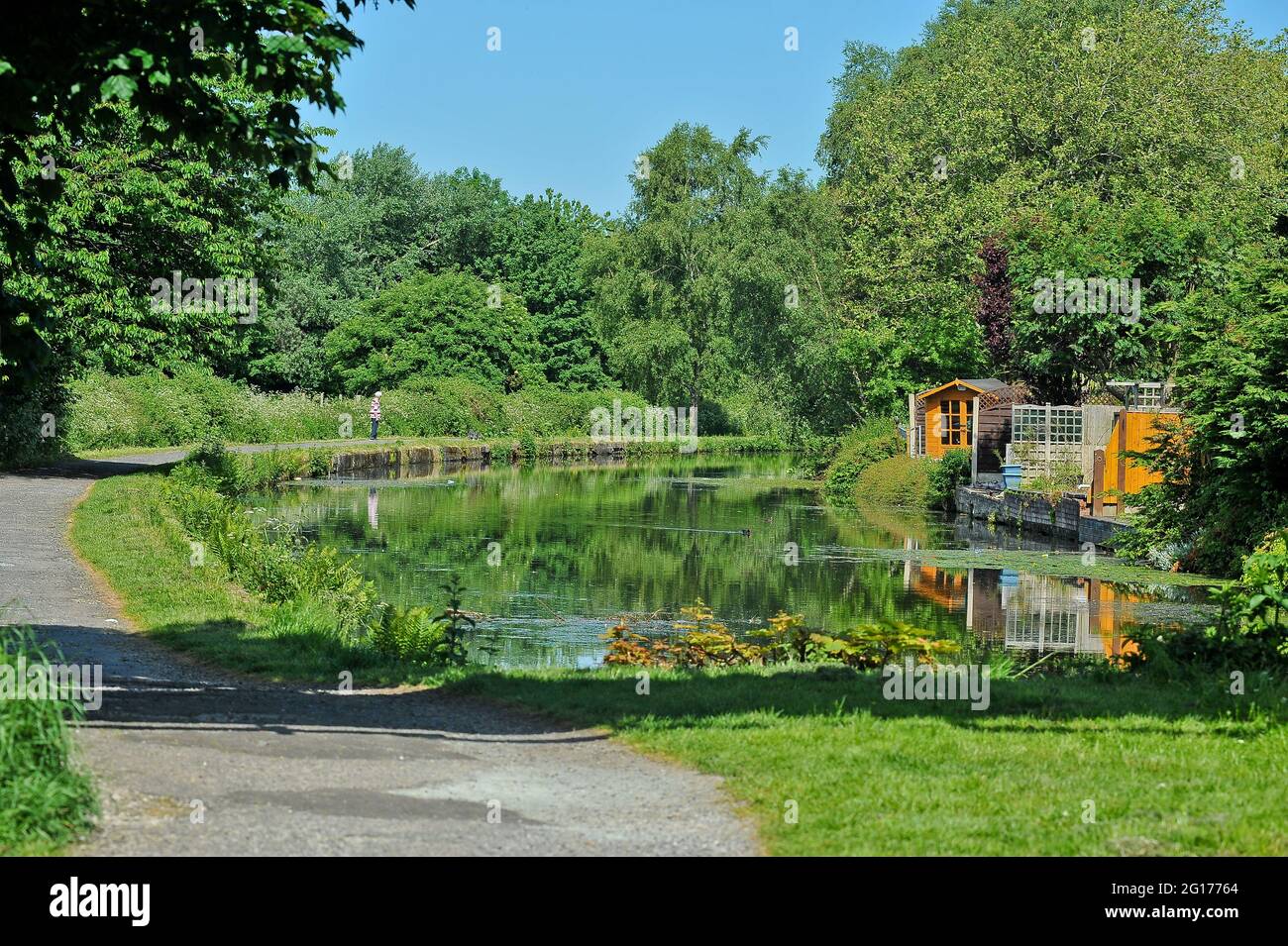 Summer walk down the canal Stock Photo - Alamy