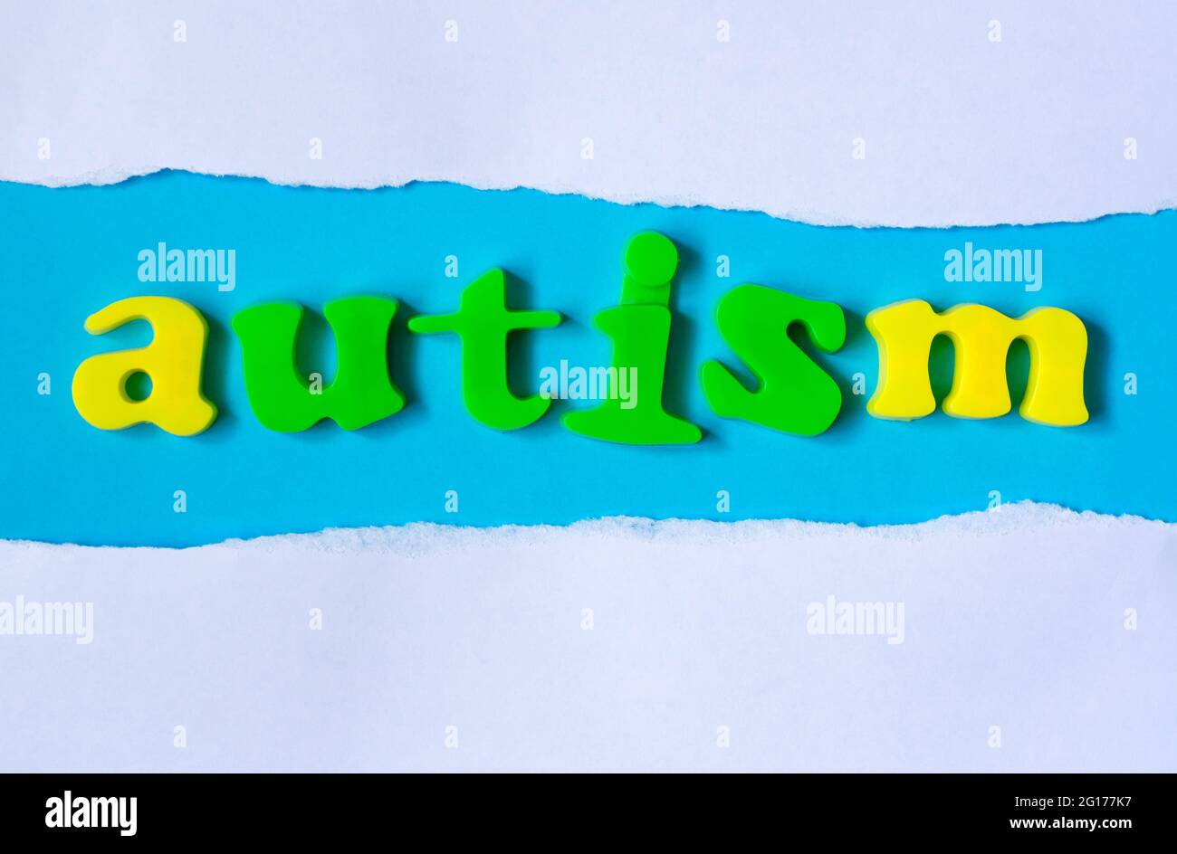 Autism word made from color letters. World autism awareness day concept ...
