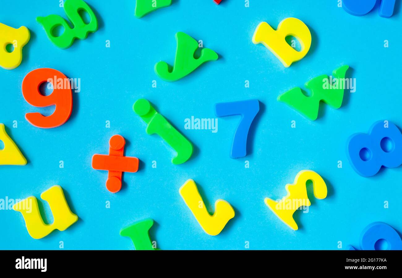 Background from letters of the english alphabet and numbers Stock Photo ...