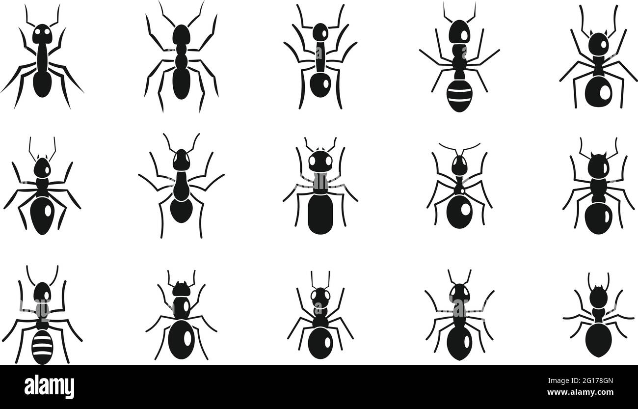 Cute ant icons set, simple style Stock Vector Image & Art - Alamy