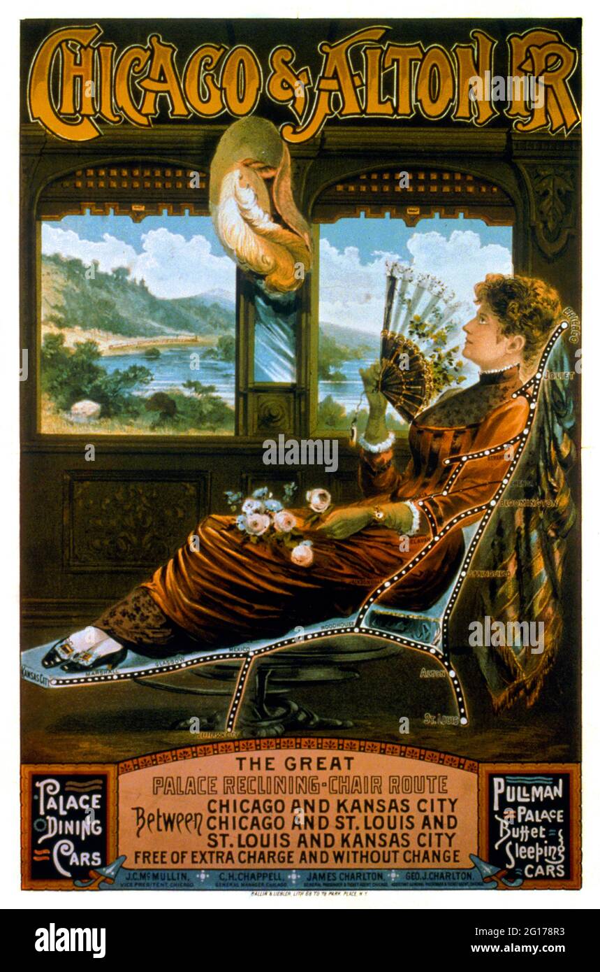 Chicago & Alton R.R. The great palace reclining-chair route. Artist ...