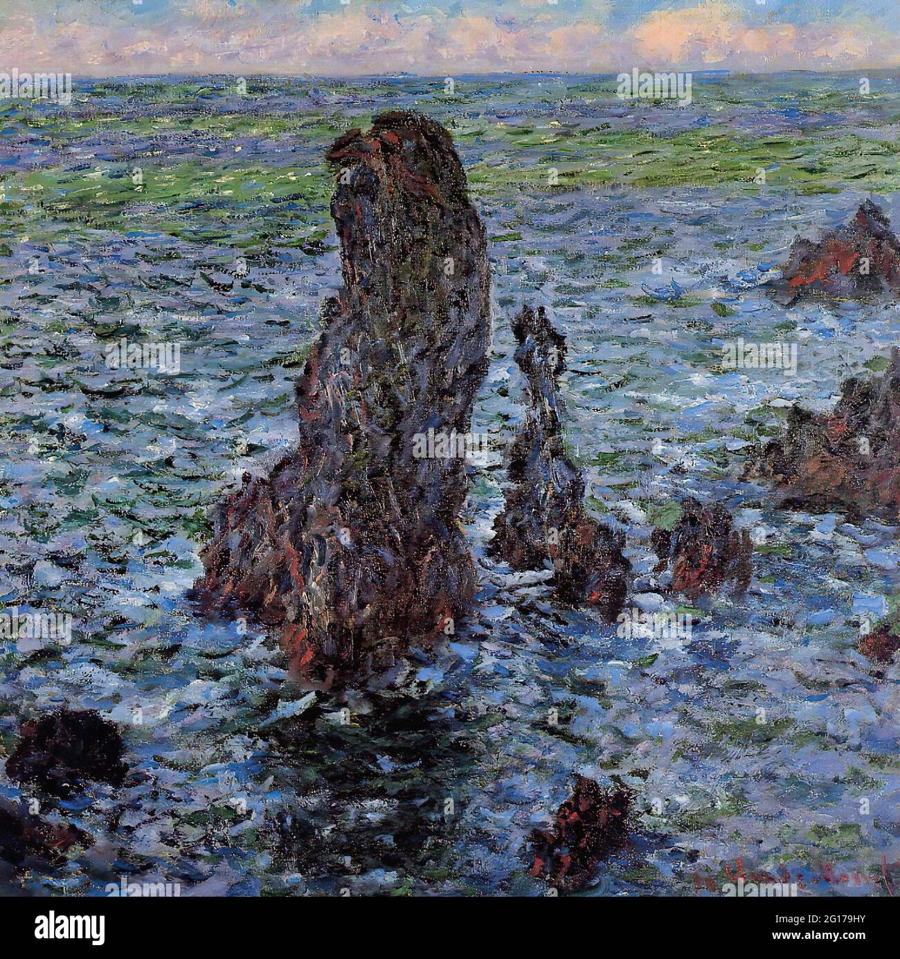 Claude Monet - Pyramids Port Coton 1 1886 Stock Photo - Alamy