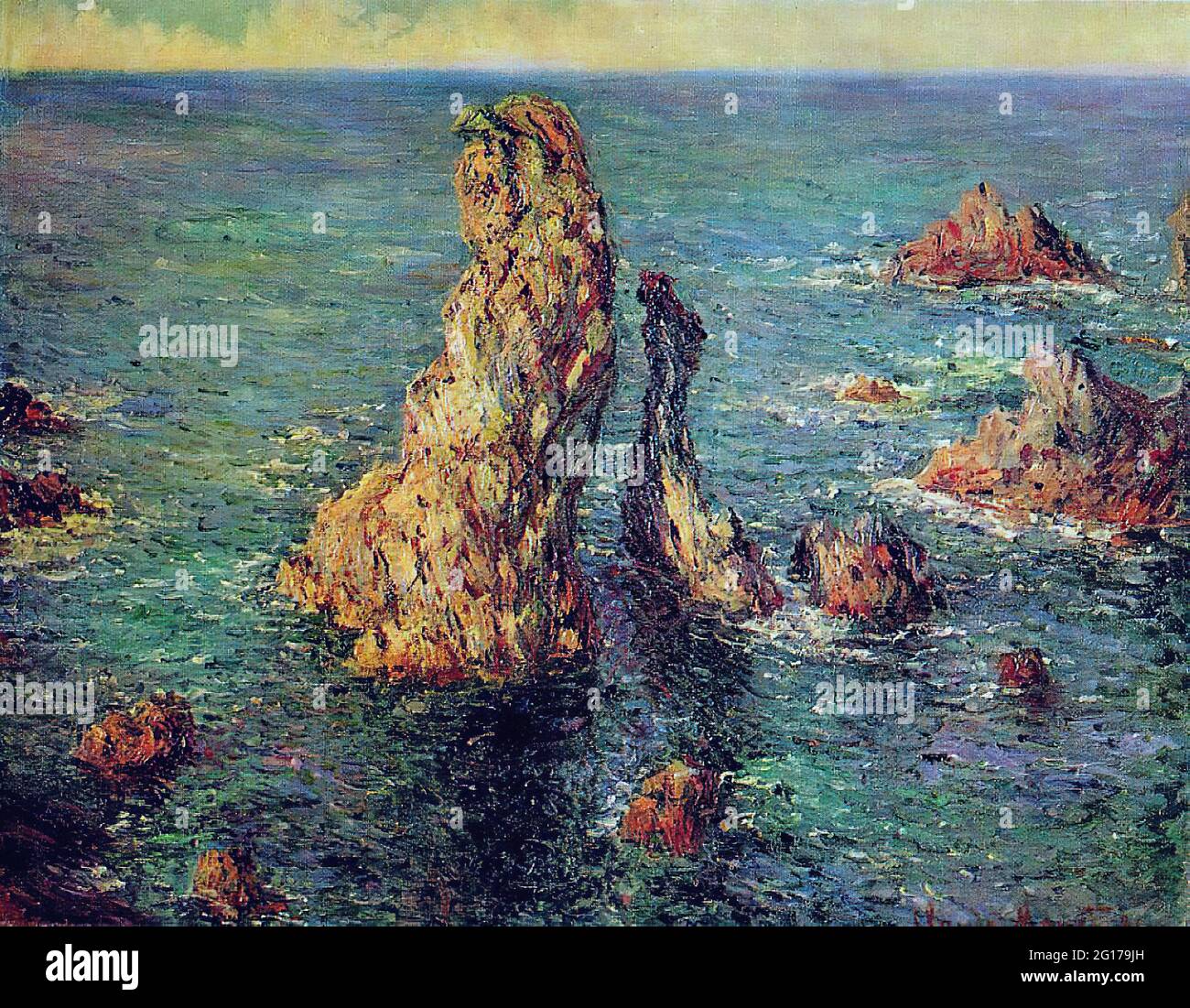 Claude Monet - Pyramids Port Coton 1886 Stock Photo - Alamy