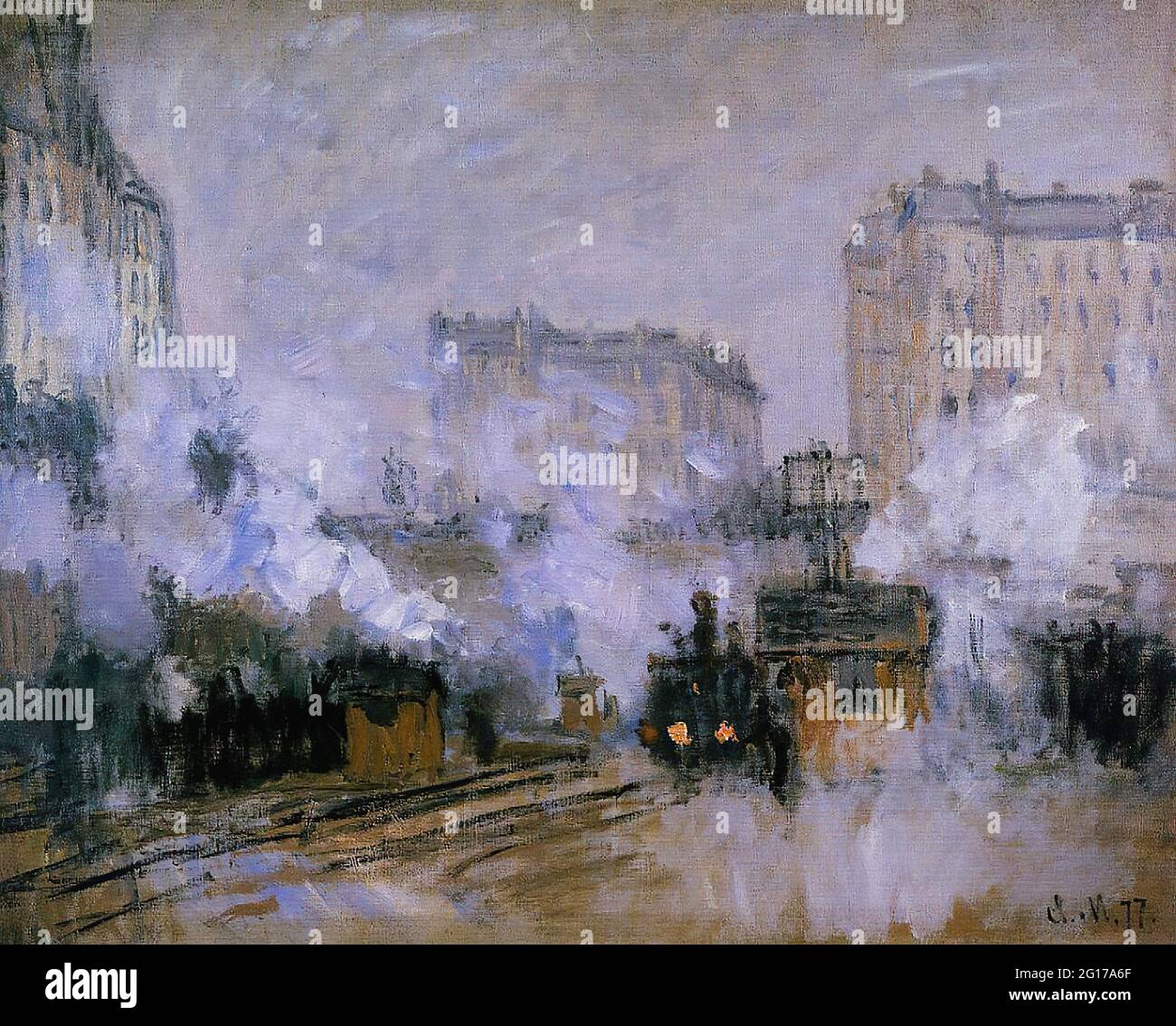 Claude Monet - Saint Lazare Station Arrival Train 1877 Stock Photo - Alamy