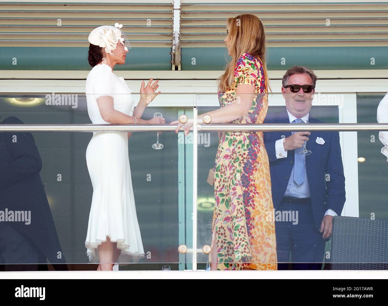 Piers Morgan, Celia Walden and Lauren Silverman (left) during day two ...