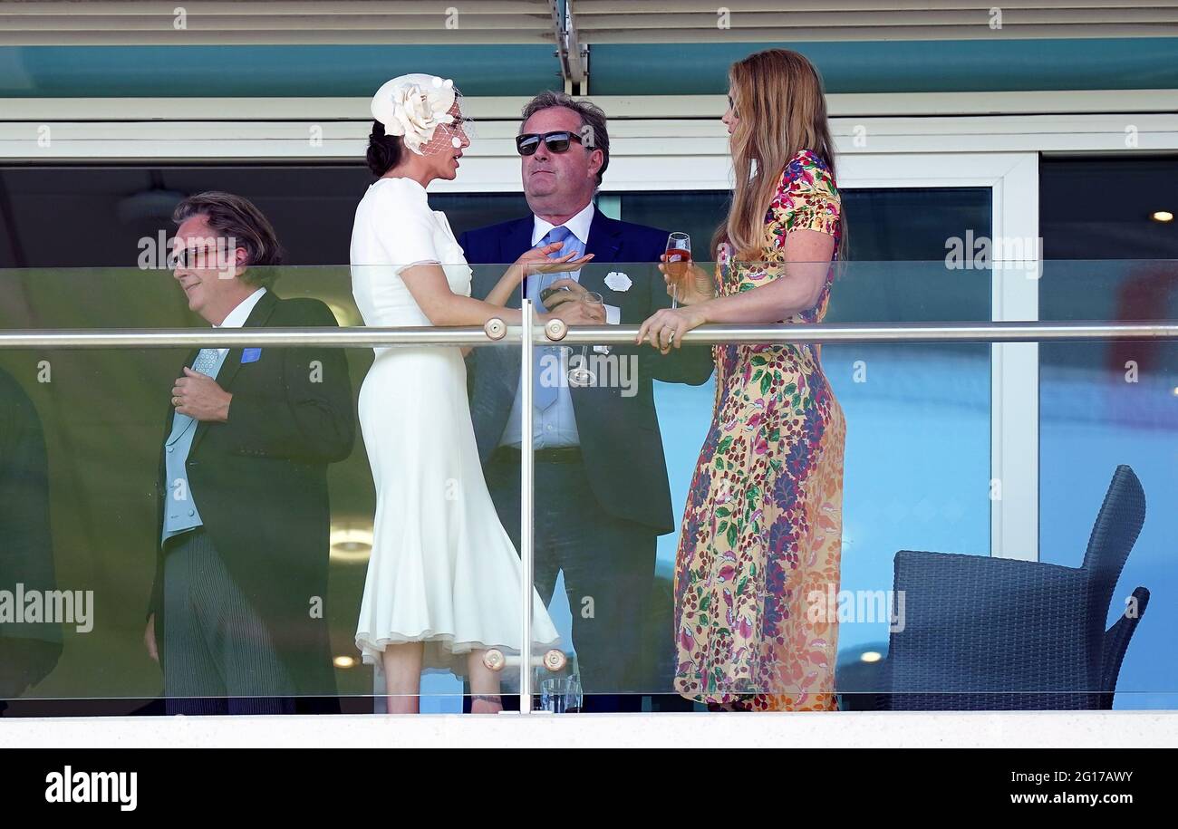 Piers Morgan, Celia Walden and Lauren Silverman (left) during day two ...