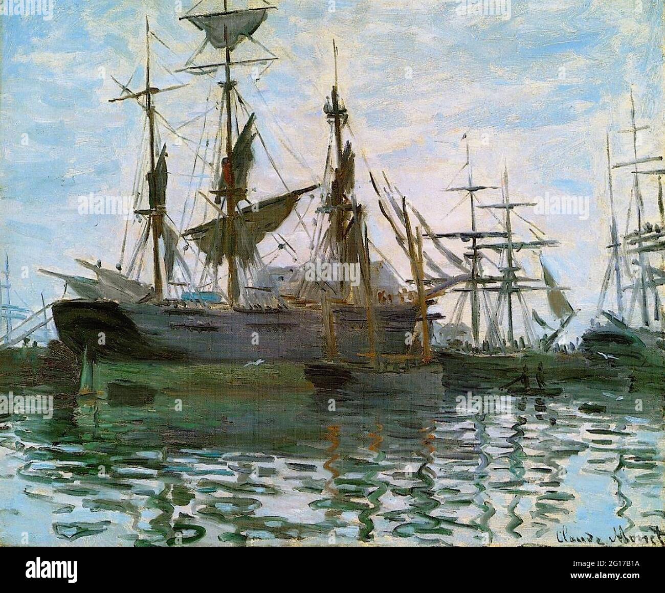 Claude Monet - Study Boats Aka Ships Harbor 1873 Stock Photo - Alamy