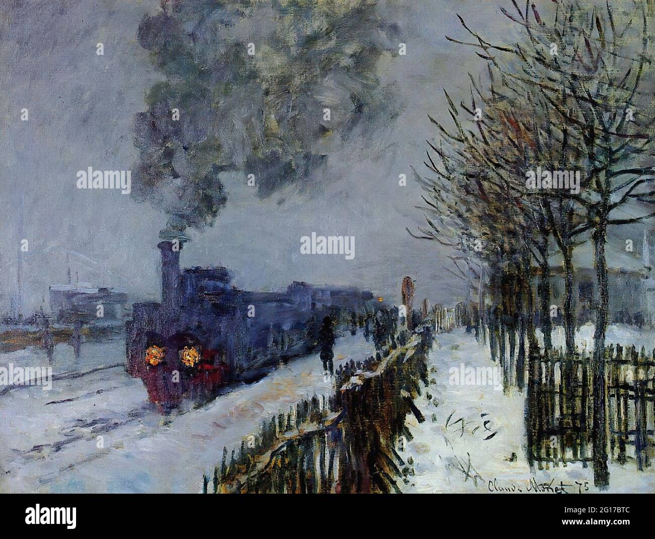 Claude Monet - Train Snow Locomotive 1875 Stock Photo - Alamy