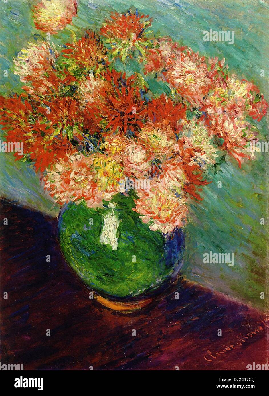 Claude Monet - Vase Chrysanthemums Stock Photo - Alamy