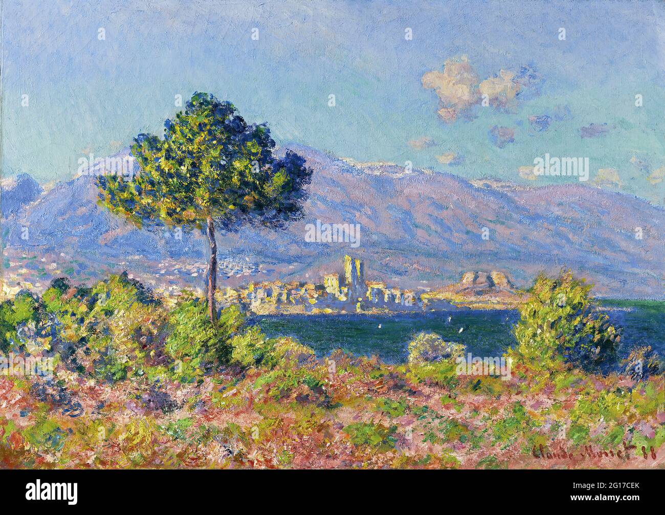 Claude Monet - View of Antibes from the Plateau Notre Dame Stock Photo ...