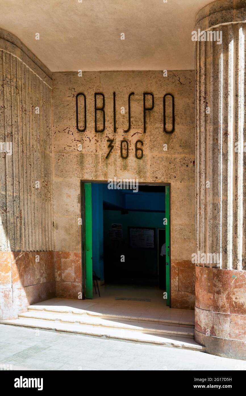 Old office building in downtown Havana, Cuba Stock Photo - Alamy