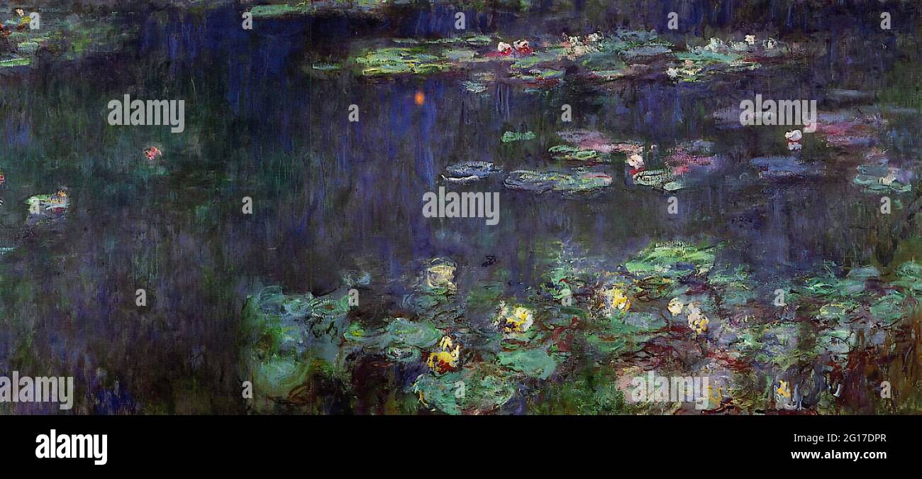 Claude Monet - Water Lilies Green Reflection Right Half 1926 Stock ...