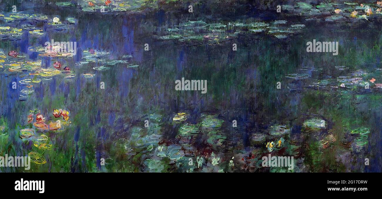 Claude Monet - Water Lilies Green Reflection Left Half 1926 Stock Photo ...