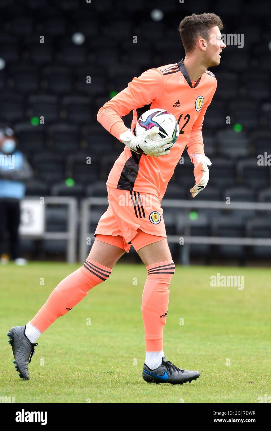 Scotland goalkeeper Brian Kinnear during the International Friendly at ...