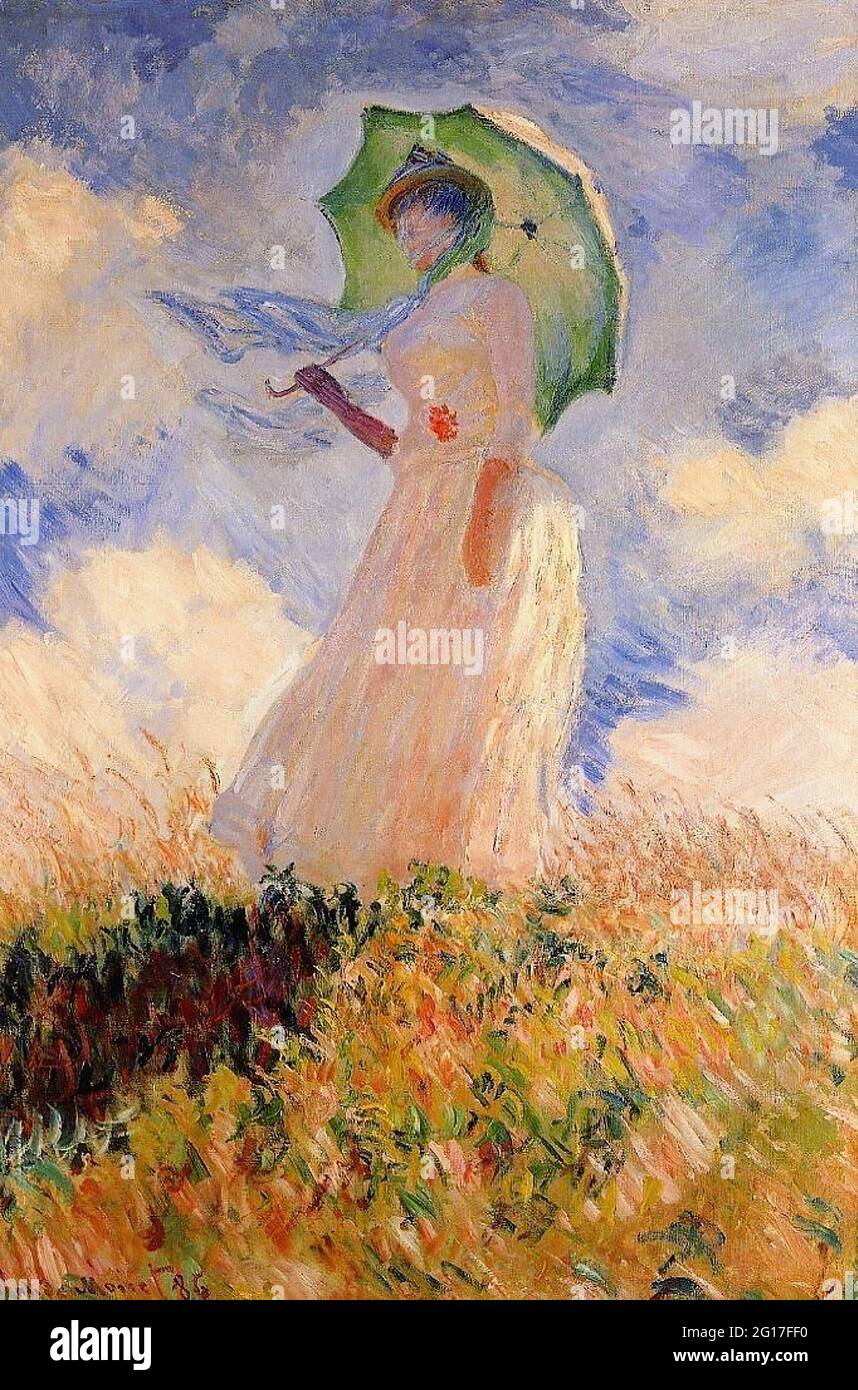 Claude Monet - Woman with Parasol Turned to Left 1886 Stock Photo - Alamy