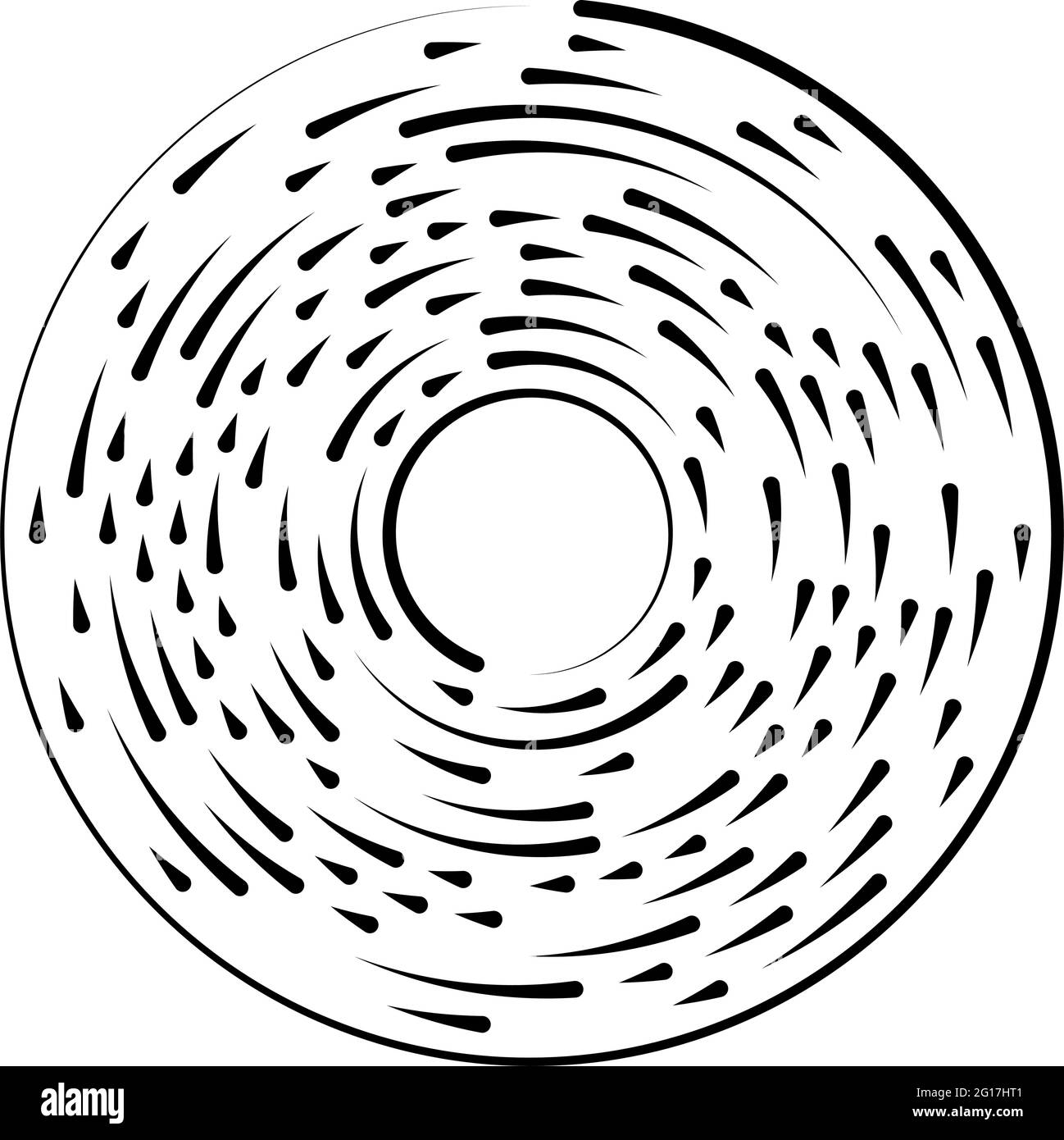 Gyrate, rotating segmented lines circular element – Stock vector ...