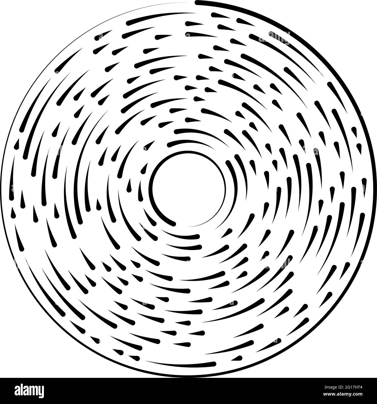 Gyrate, rotating segmented lines circular element – Stock vector ...