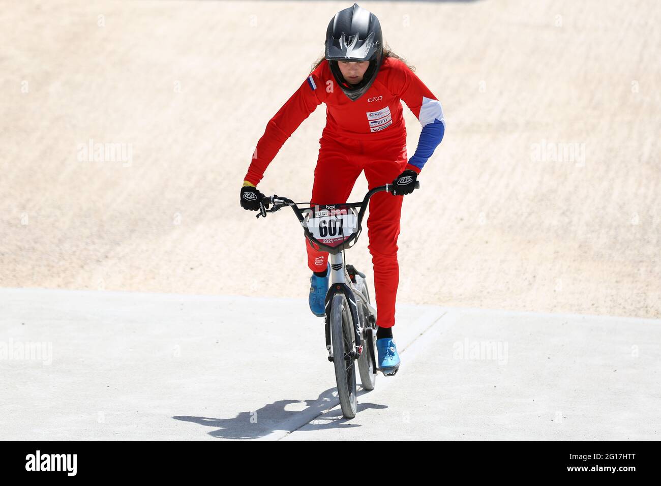 Michelle WISSING of Netherlands competes in the UCI BMX Supercross ...