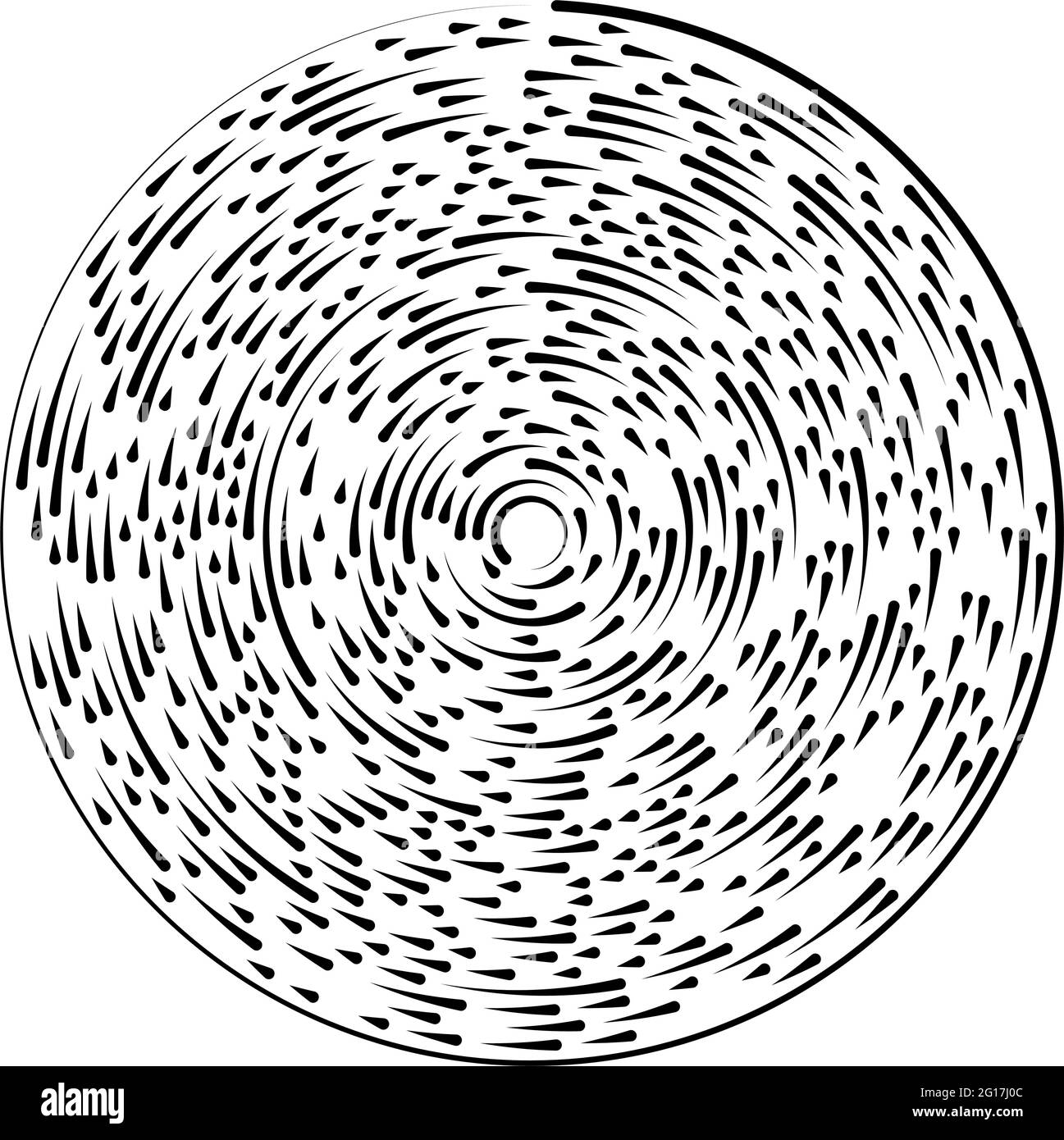 Gyrate, rotating segmented lines circular element – Stock vector ...