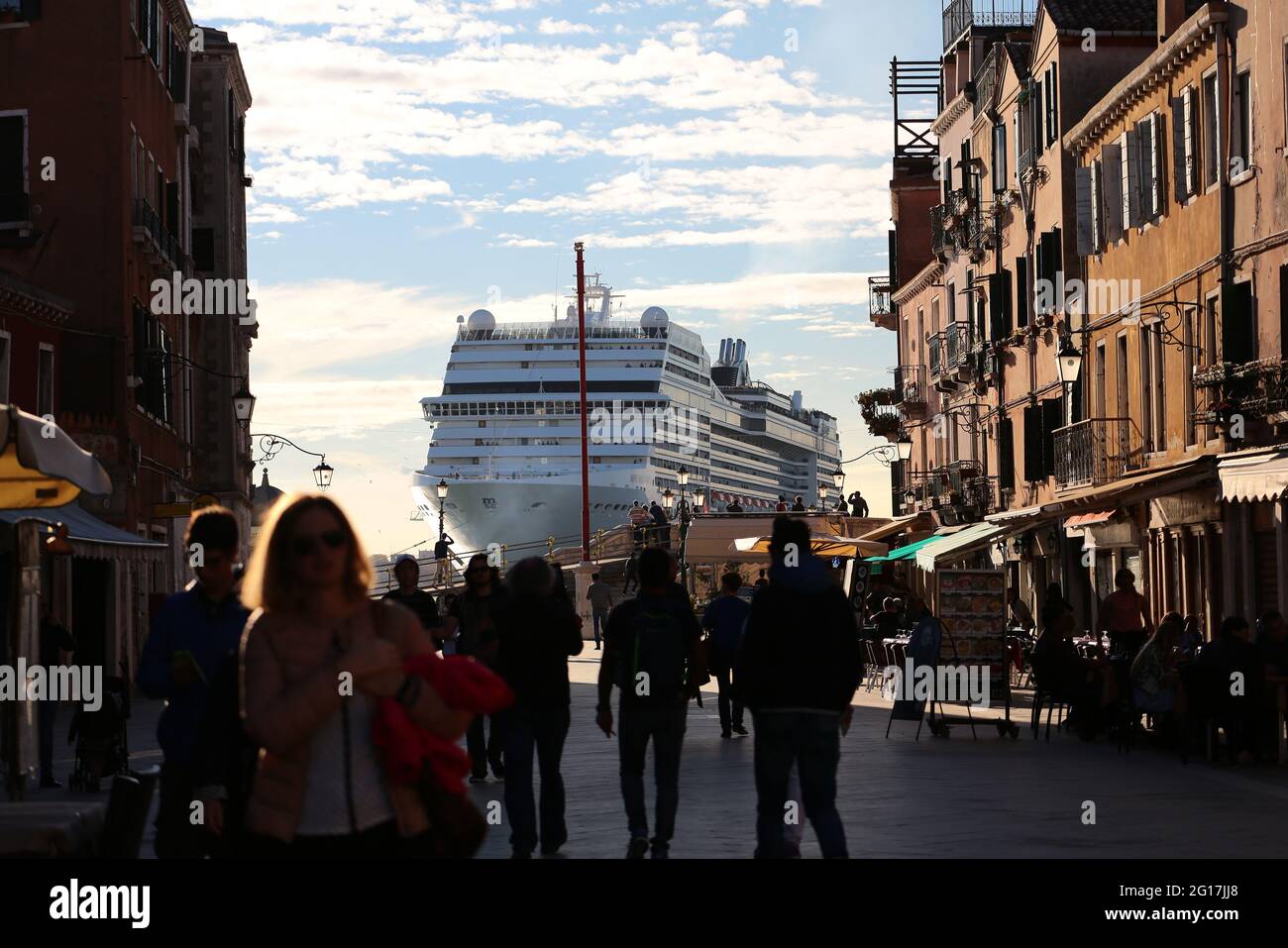 VENICE, ITALY : A general view of huge cruise ships in Venice, Italy ...