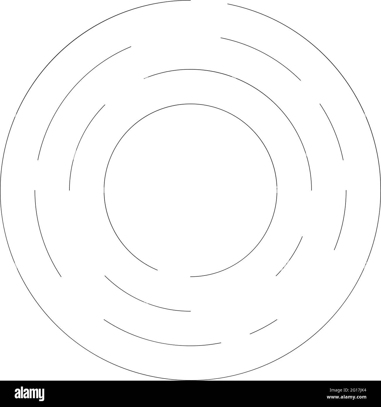 Gyrate, rotating segmented lines circular element – Stock vector ...