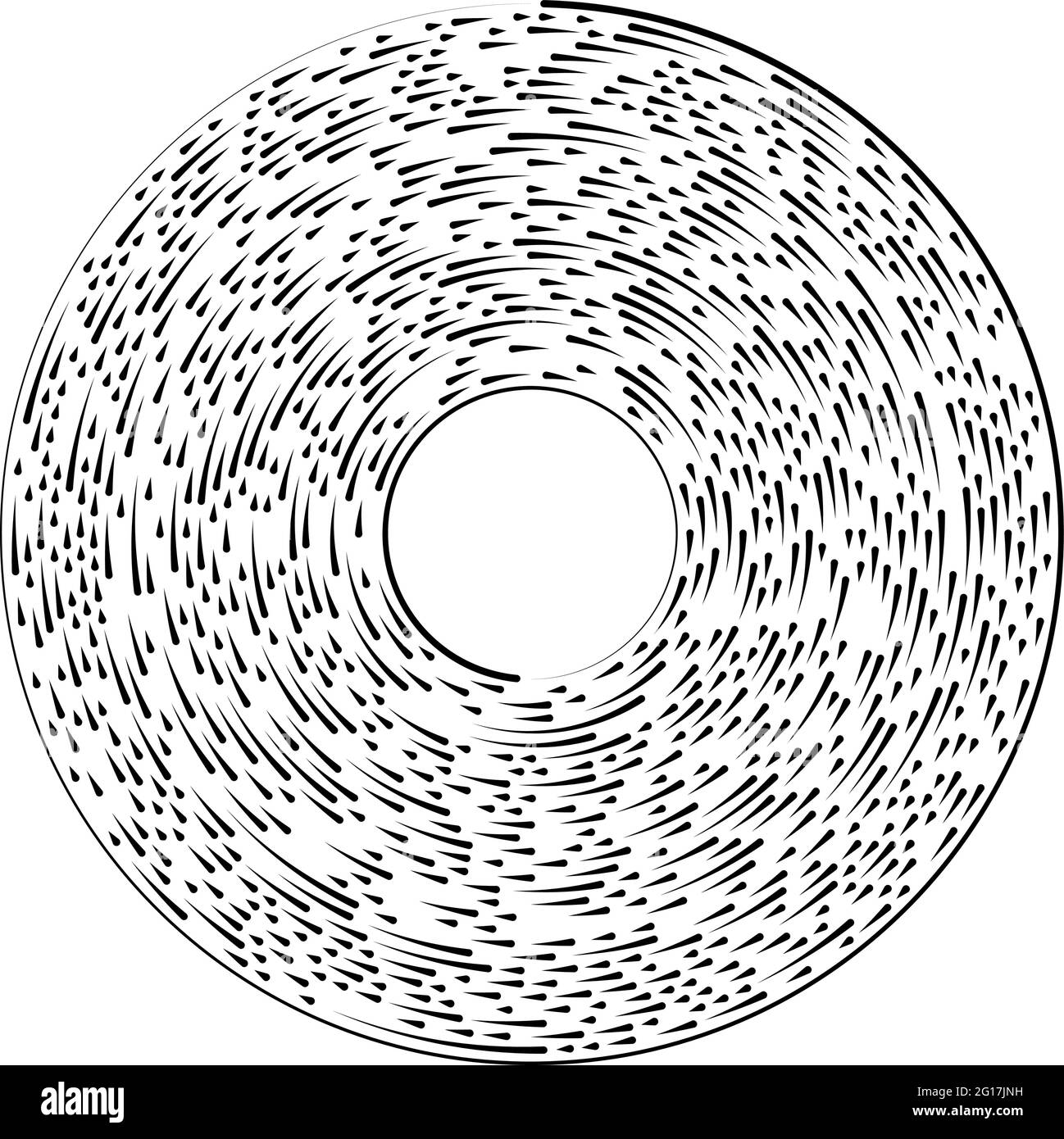 Gyrate, rotating segmented lines circular element – Stock vector ...