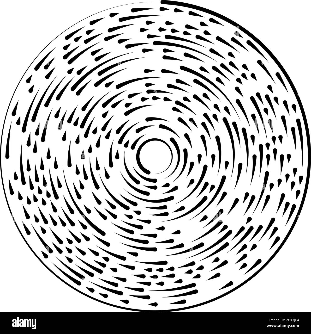 Gyrate, rotating segmented lines circular element – Stock vector ...