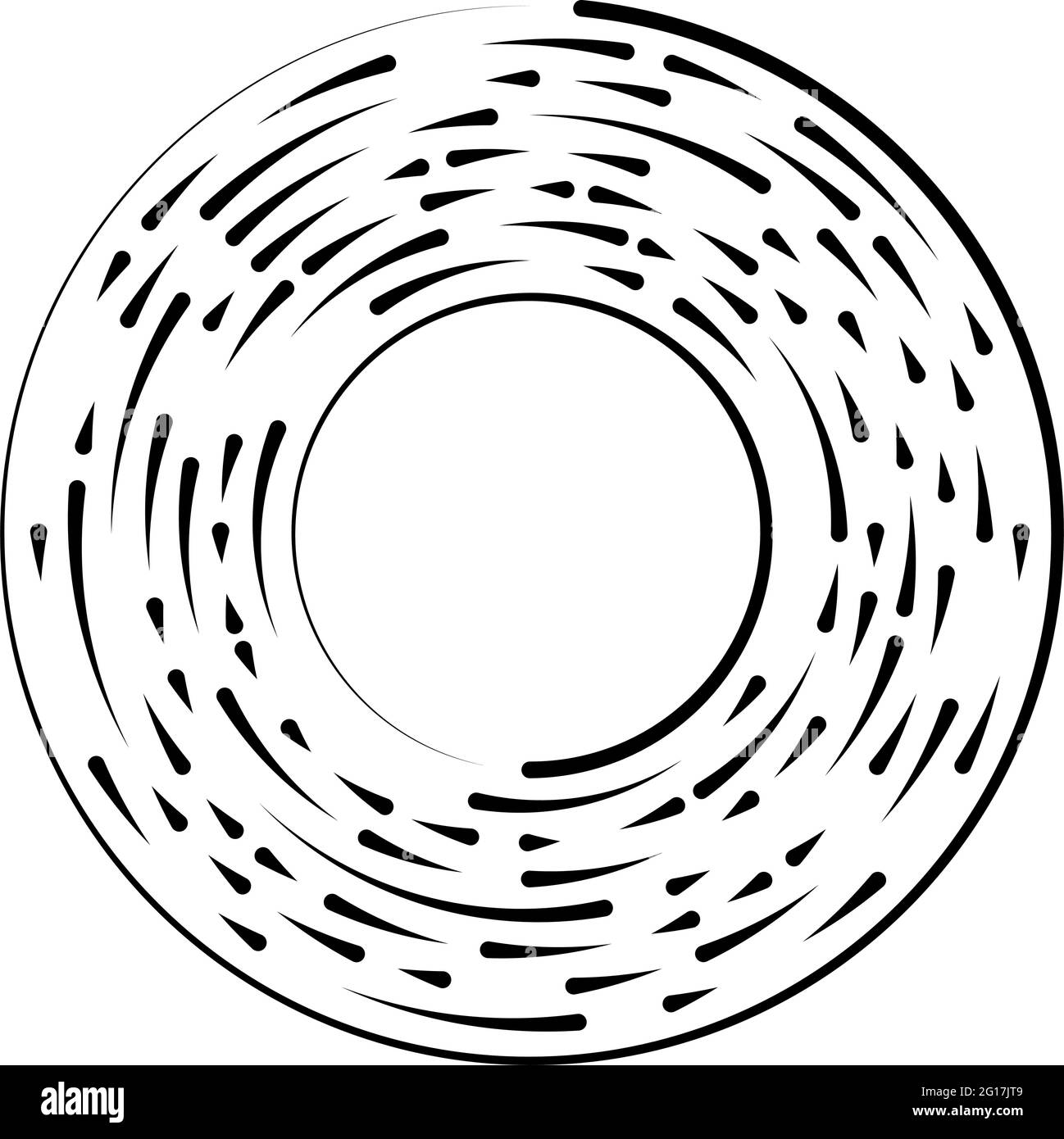 Gyrate, rotating segmented lines circular element – Stock vector ...