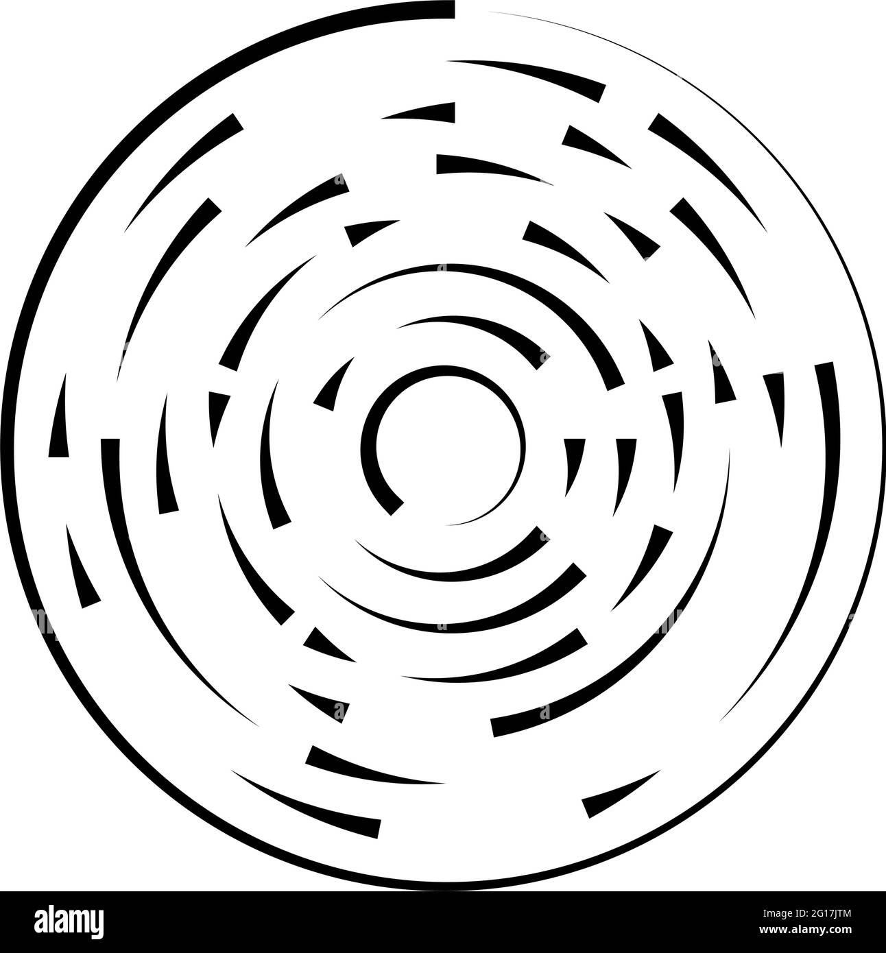 Gyrate, rotating segmented lines circular element – Stock vector ...