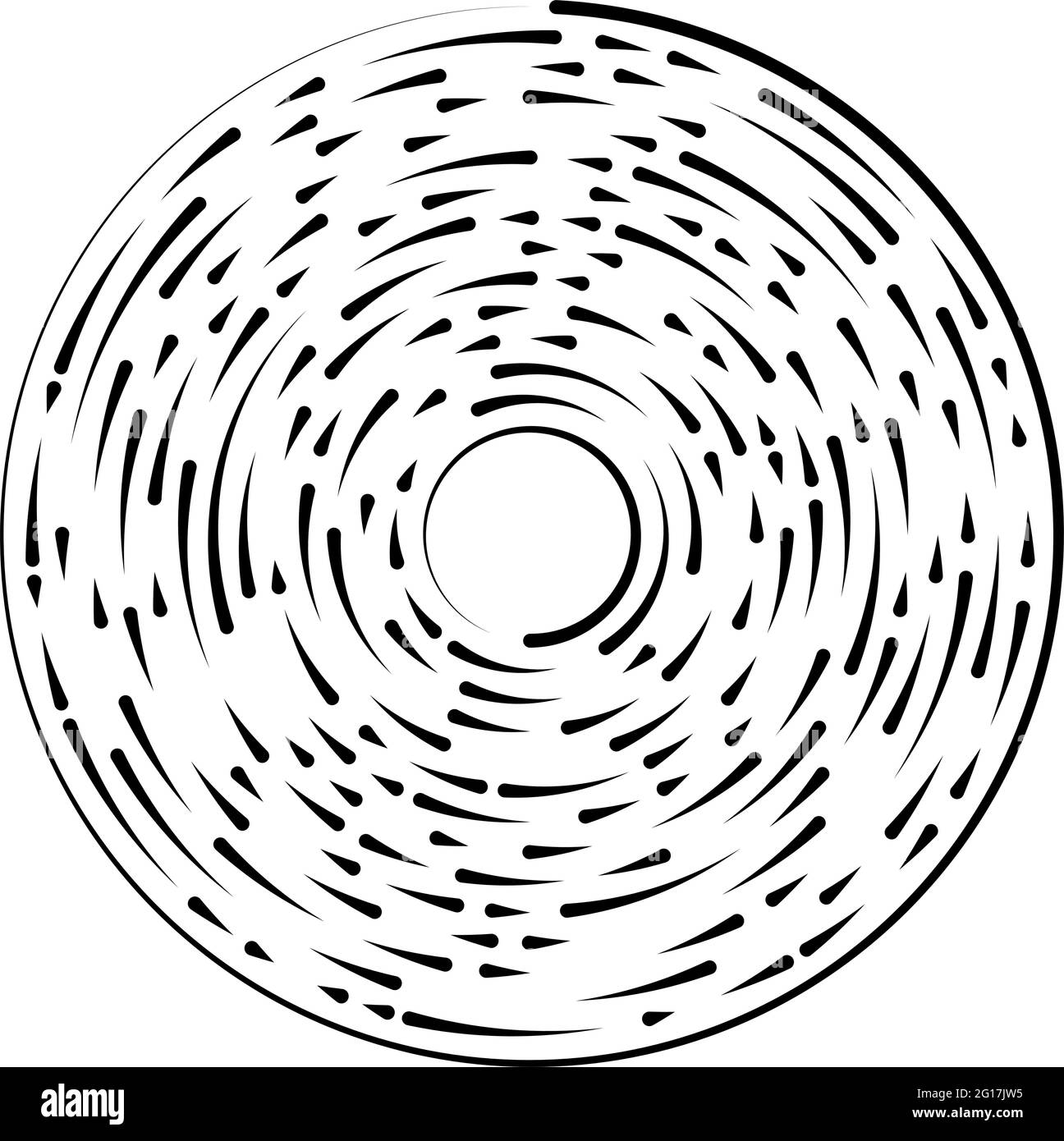 Gyrate, rotating segmented lines circular element – Stock vector ...
