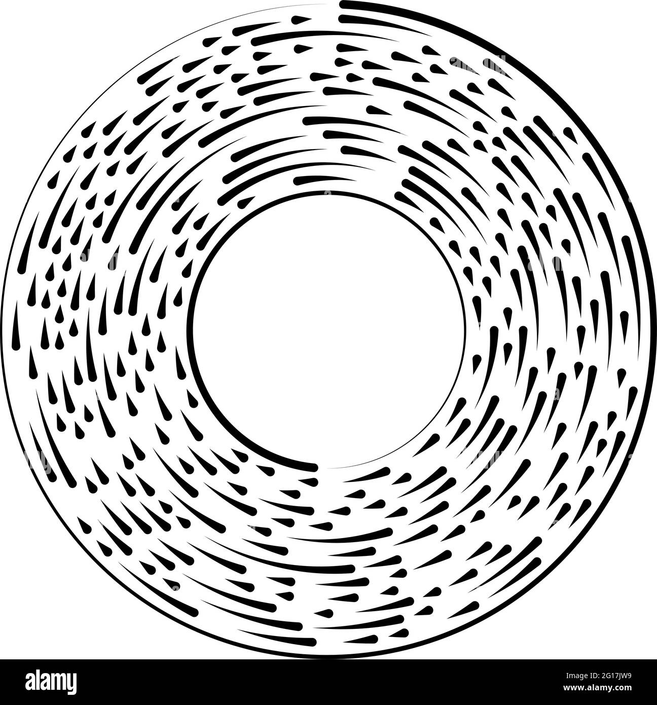 Gyrate, rotating segmented lines circular element – Stock vector ...