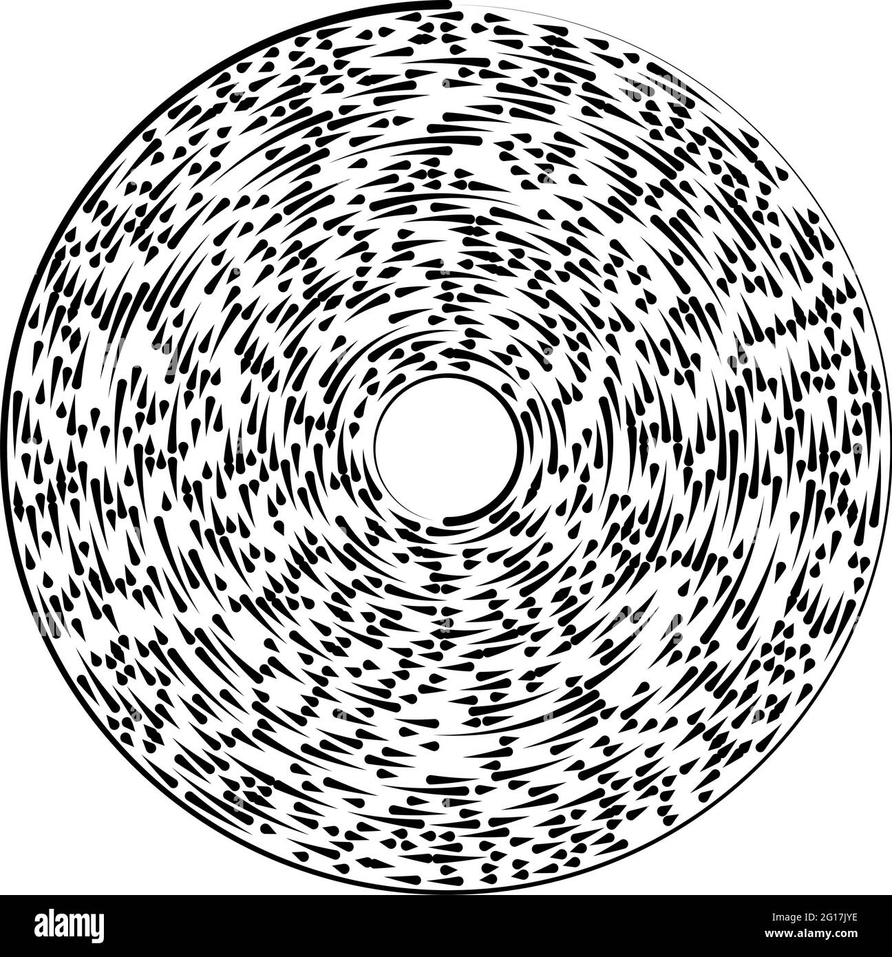 Gyrate, rotating segmented lines circular element – Stock vector ...