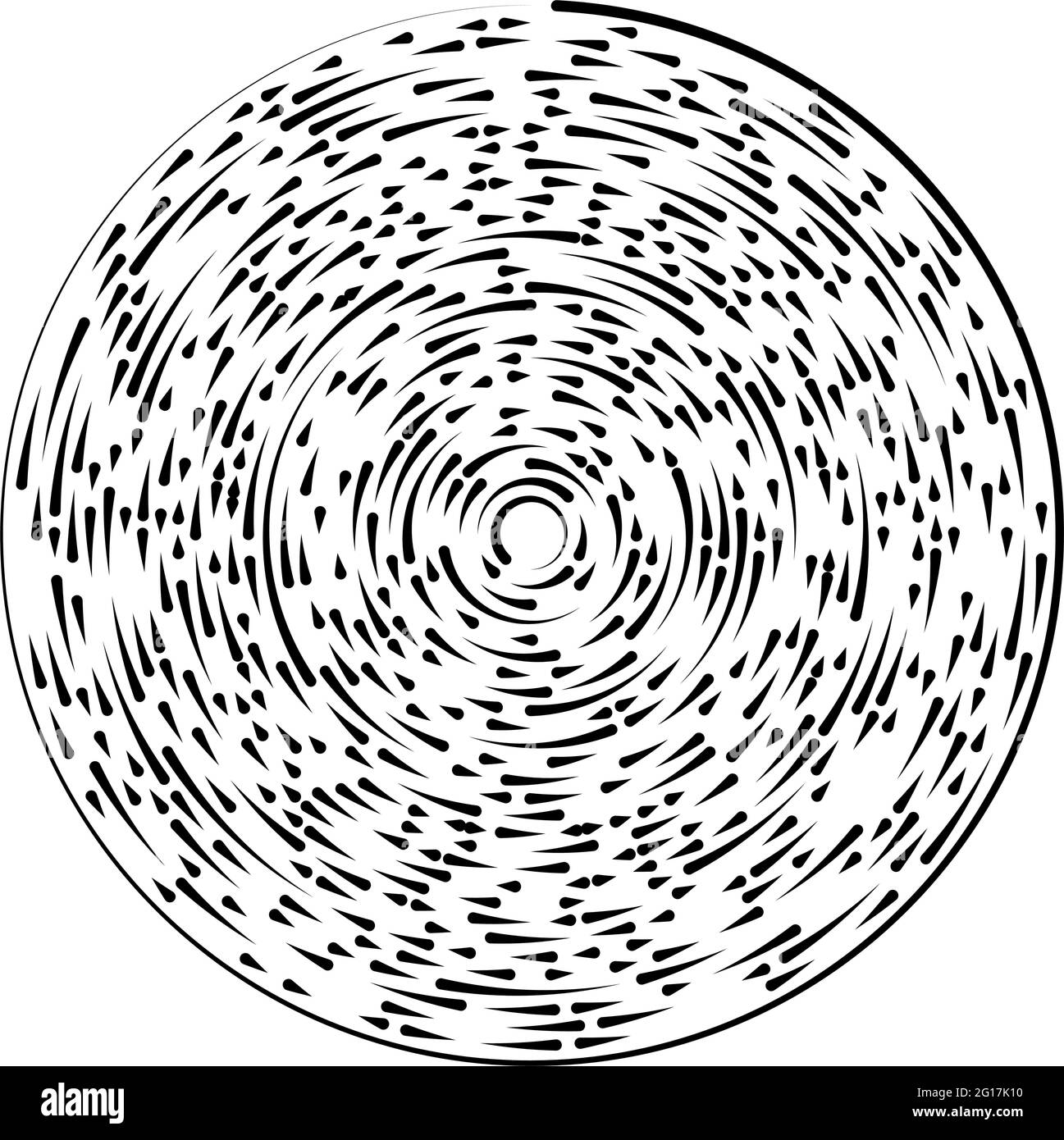Gyrate, rotating segmented lines circular element – Stock vector ...