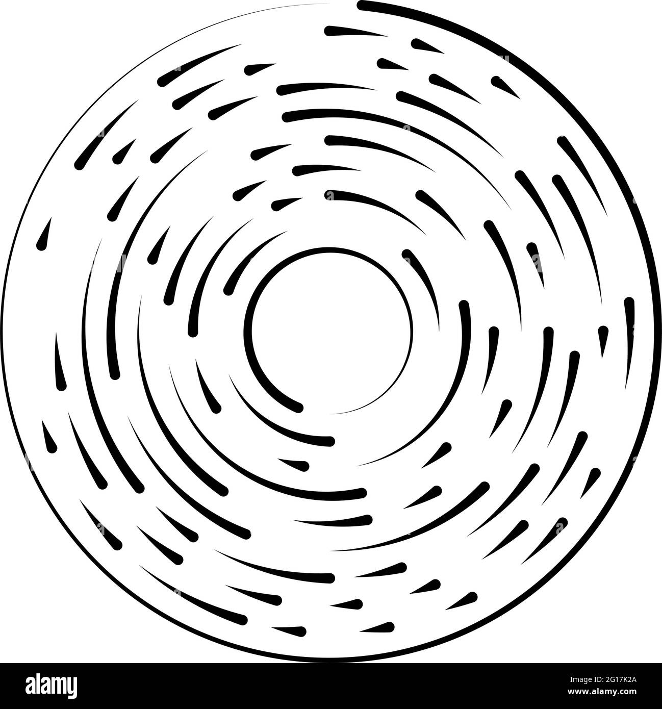 Gyrate, rotating segmented lines circular element – Stock vector ...