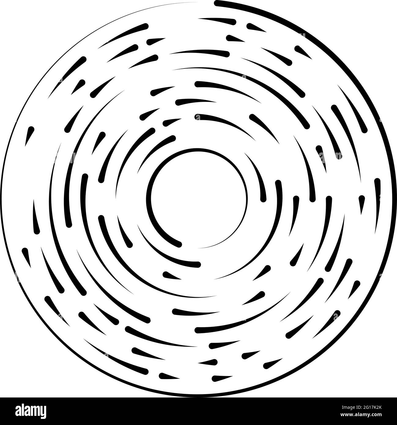 Gyrate, rotating segmented lines circular element – Stock vector ...