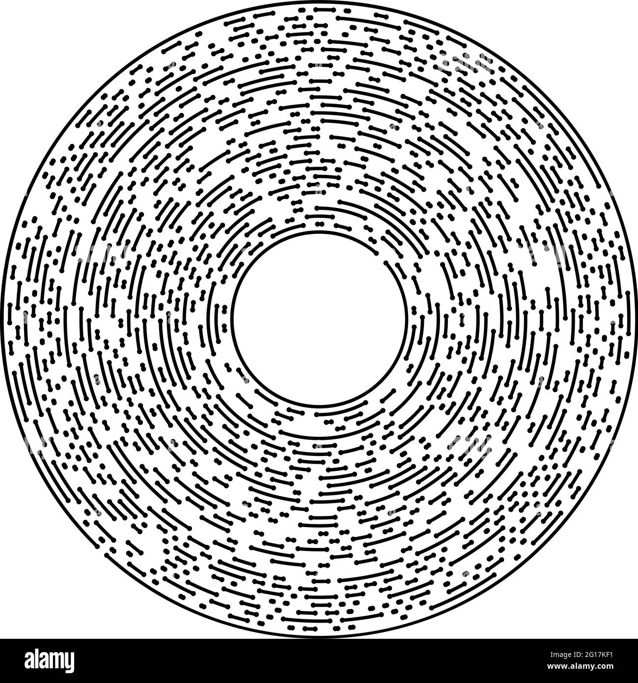 Circular, radial lines with nodes, points – Stock vector illustration ...