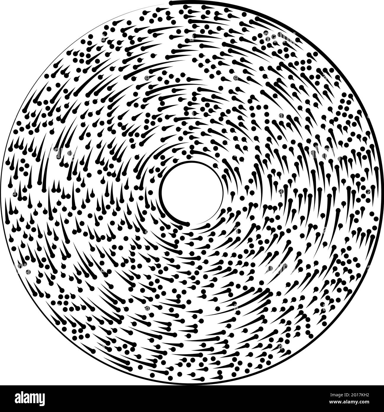Circular, radial lines with nodes, points – Stock vector illustration ...
