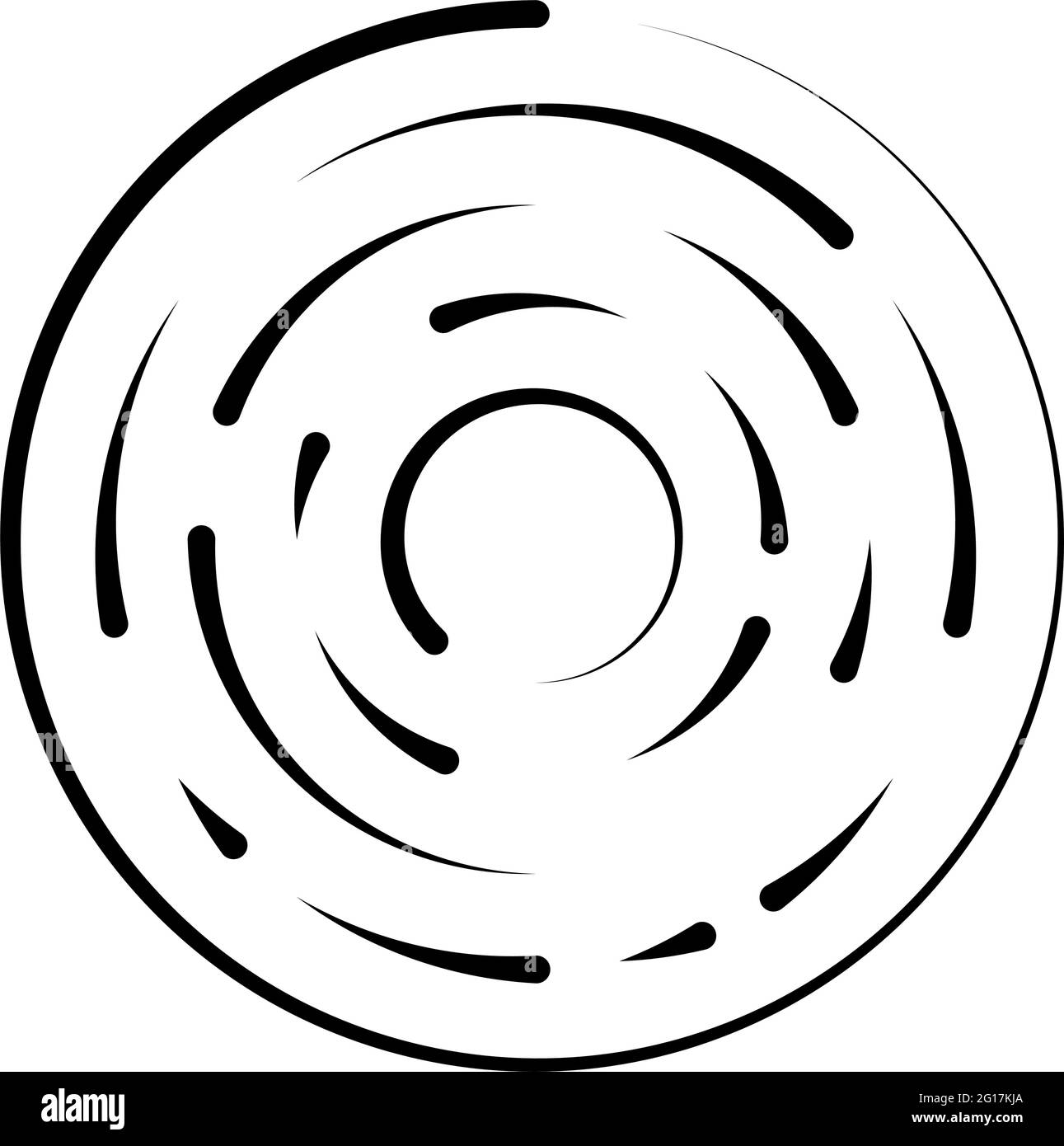 Gyrate, rotating segmented lines circular element – Stock vector ...