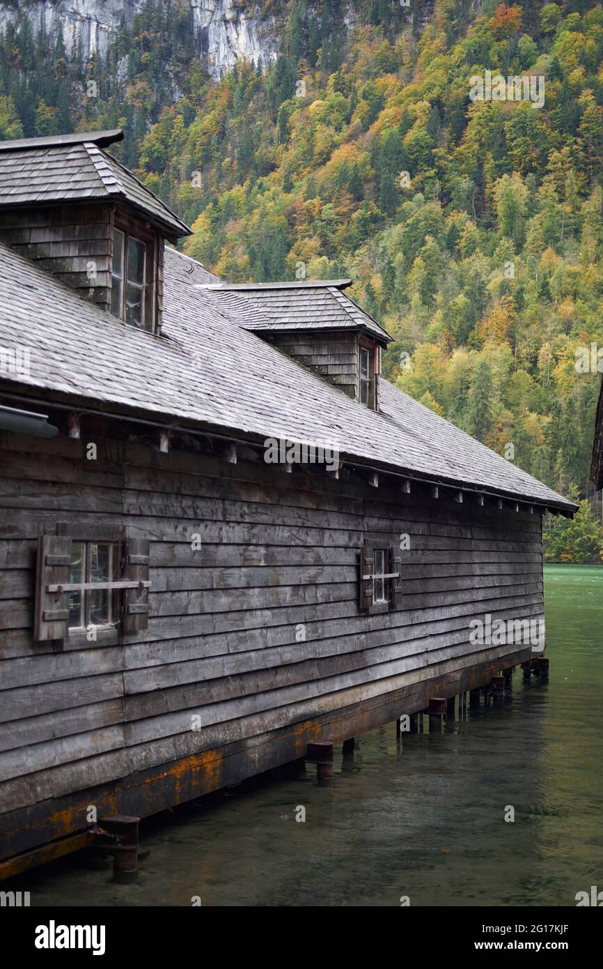 Wood cabin in the bavarian alps, berchtesgaden, Germany, 2017 Stock ...