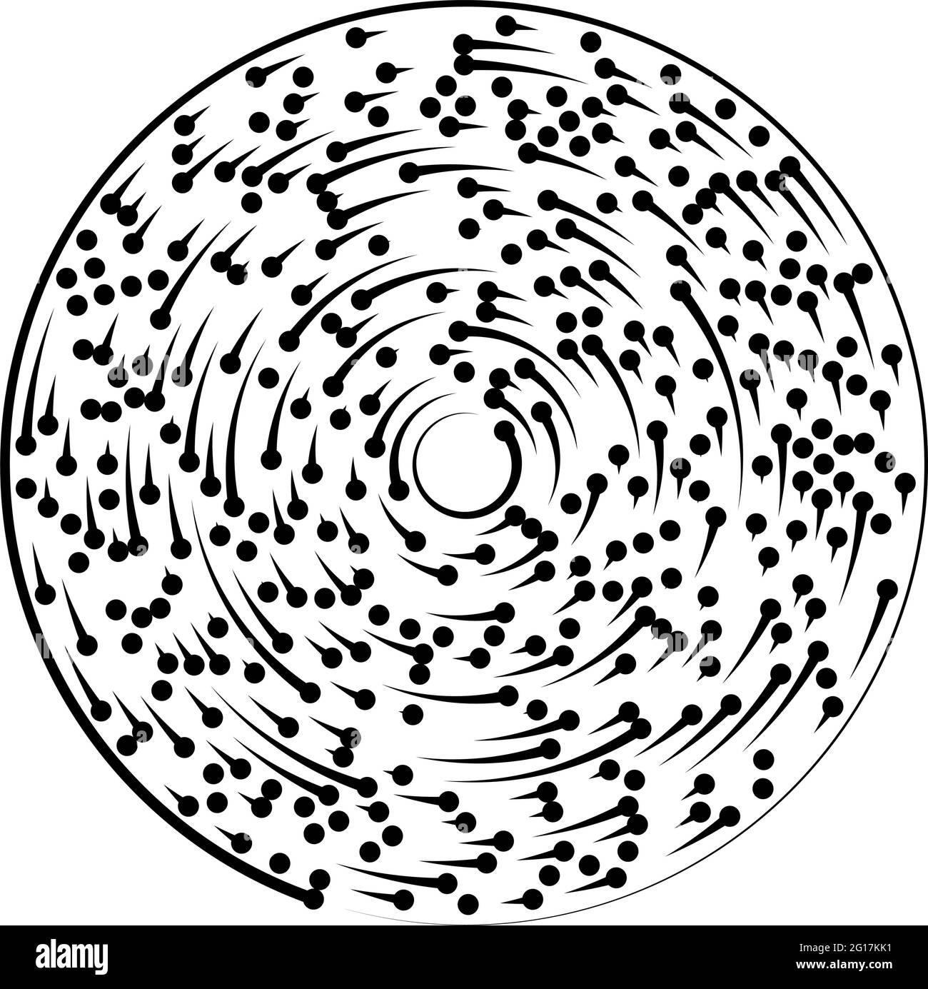 Circular, radial lines with nodes, points – Stock vector illustration ...