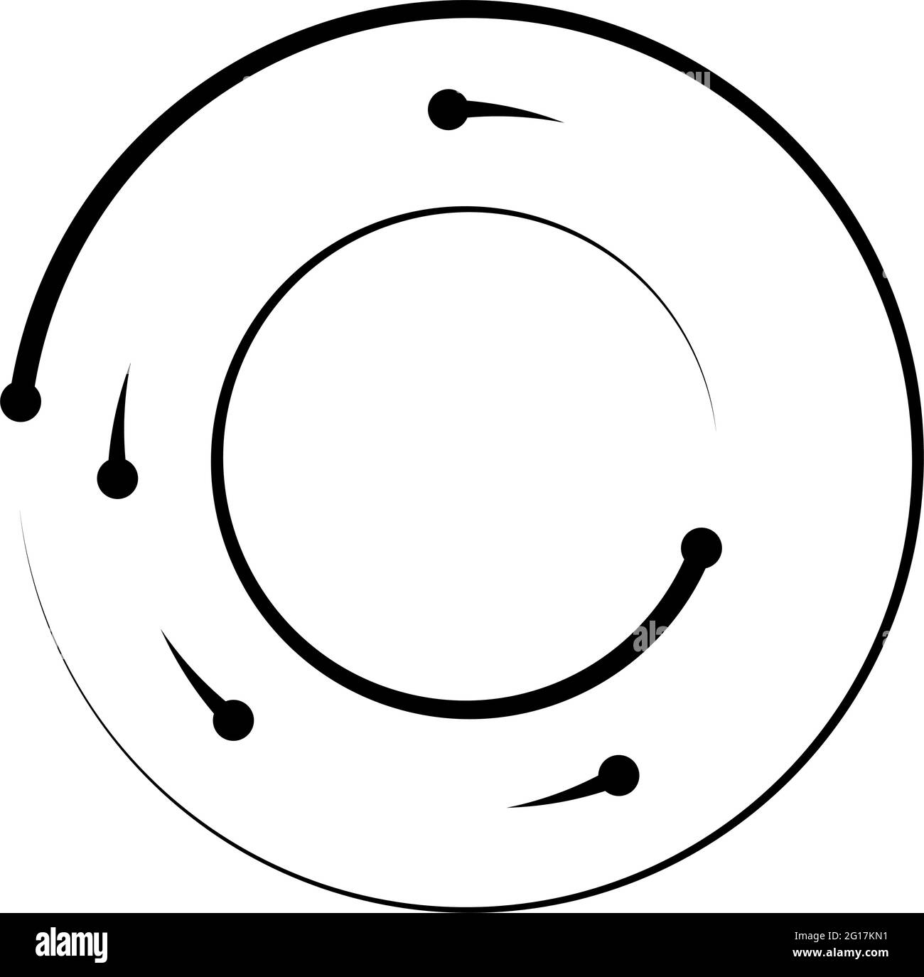 Circular, radial lines with nodes, points – Stock vector illustration ...