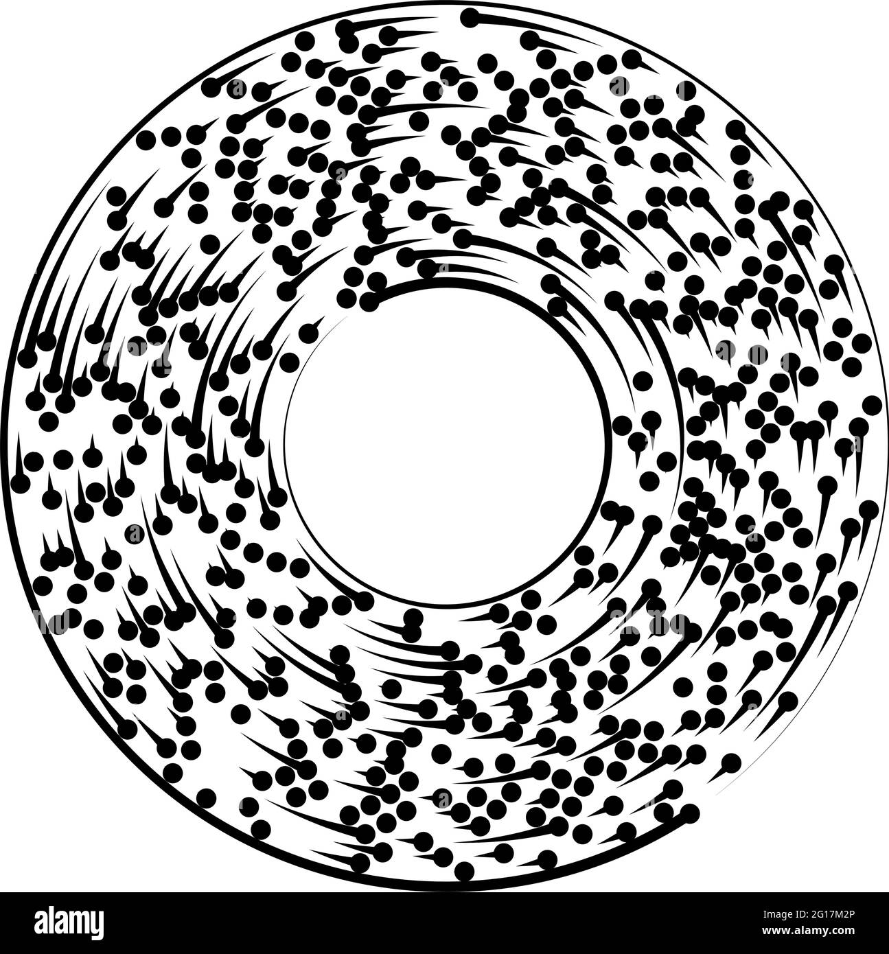 Circular, radial lines with nodes, points – Stock vector illustration ...