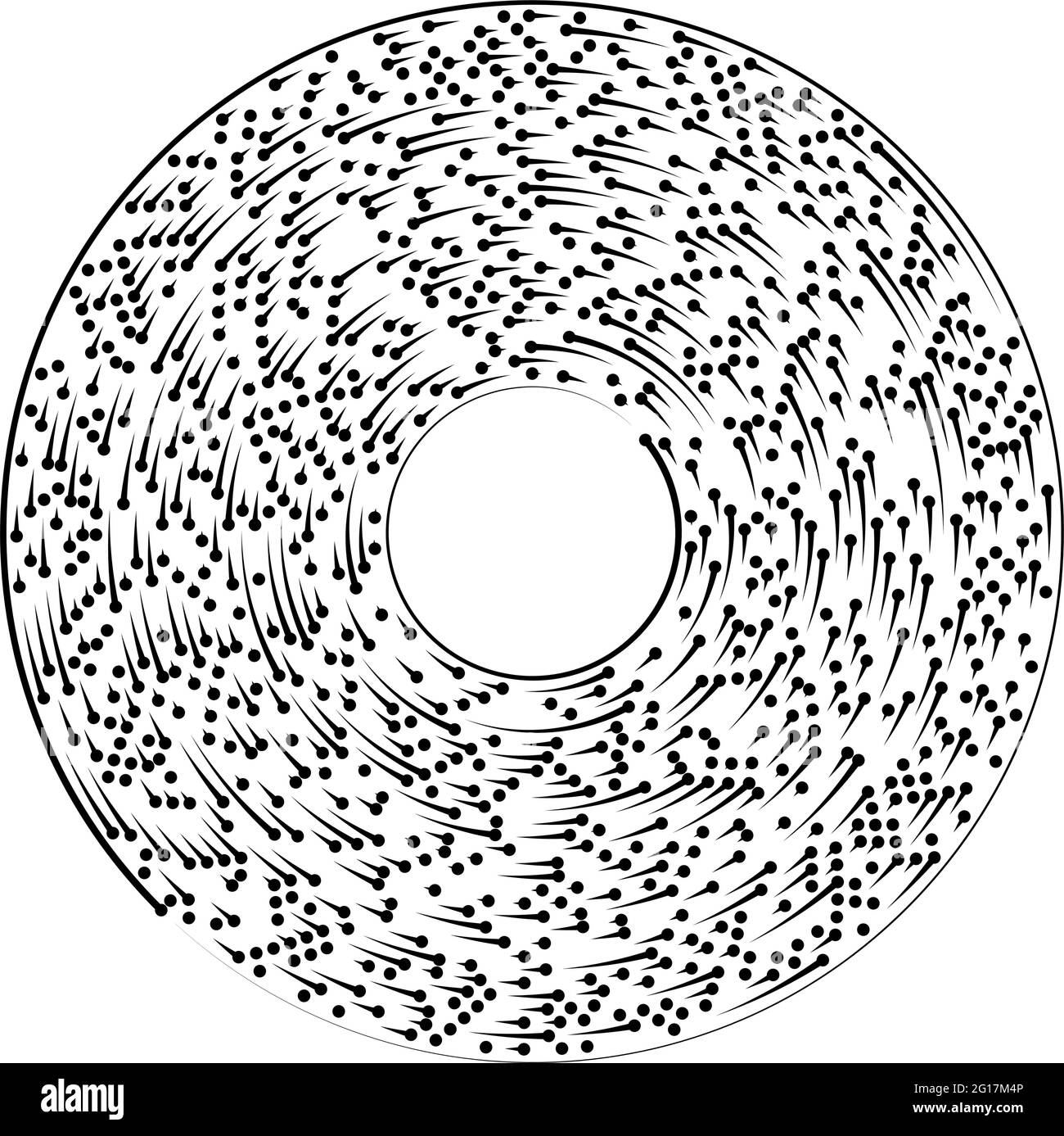 Circular, radial lines with nodes, points – Stock vector illustration ...