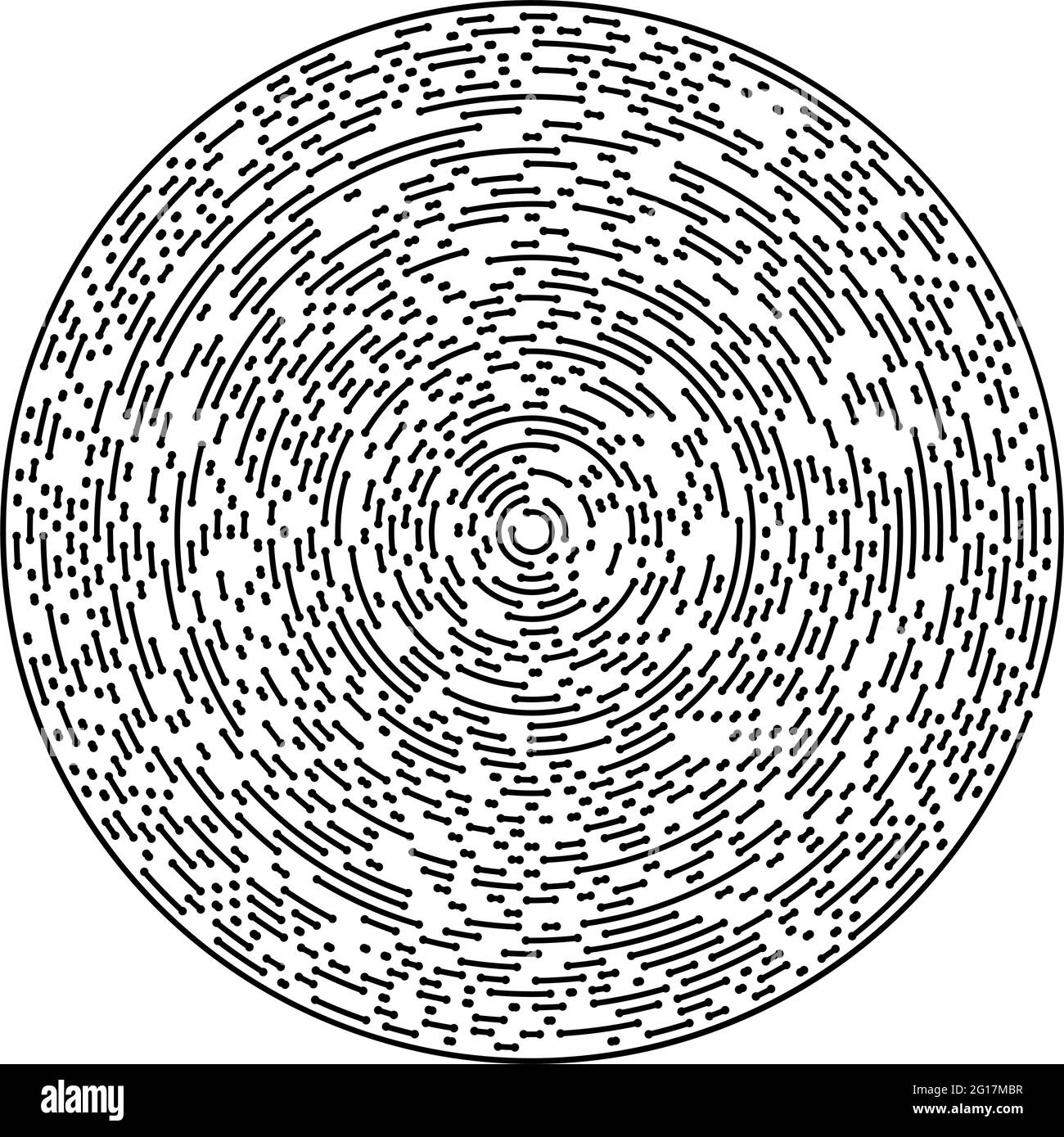 Circular, radial lines with nodes, points – Stock vector illustration ...