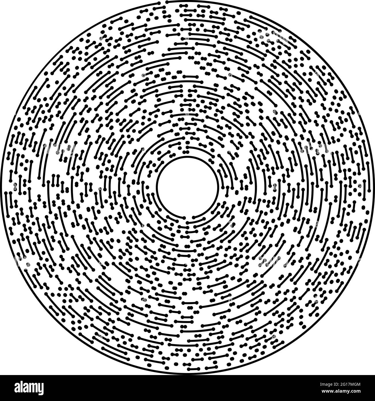 Circular, radial lines with nodes, points – Stock vector illustration ...