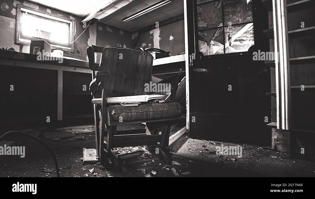 Found this old rocking chair in the middle of the room of a basement in ...