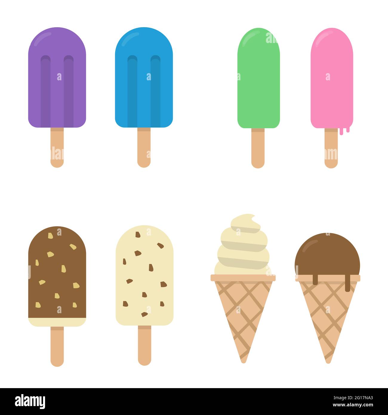 Set of ice cream with different flavours Stock Photo - Alamy