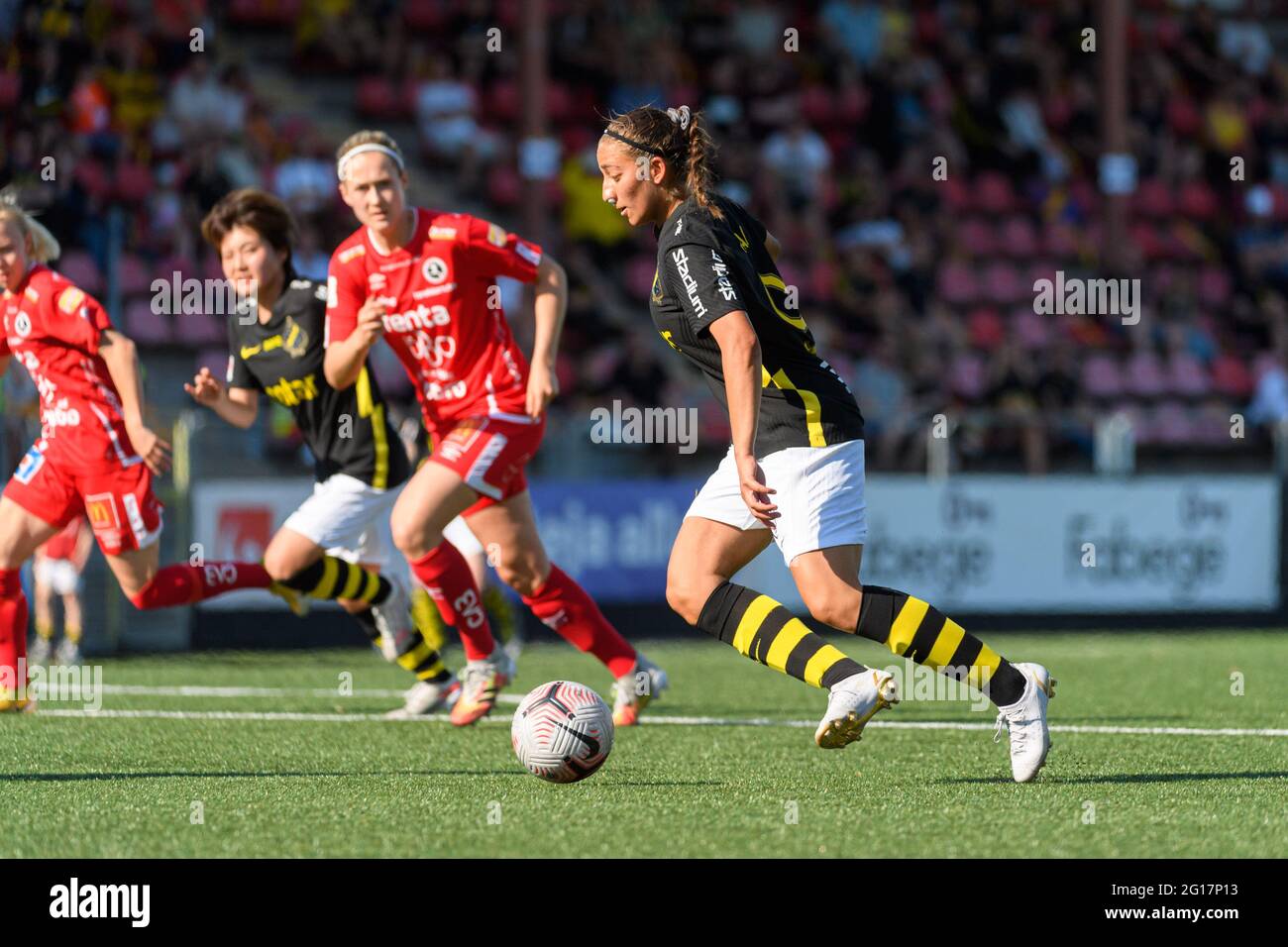 Stockholm, Sweden. 05th June, 2021. Rosa Kafaji (9 AIK) during the OBOS ...